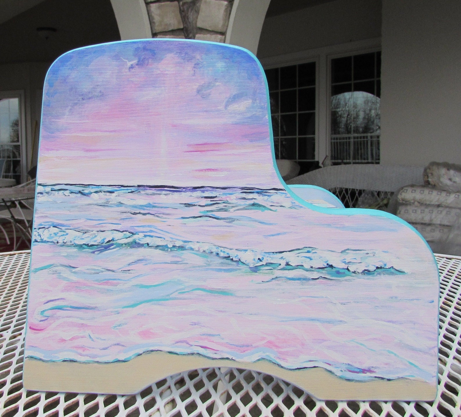 Hand Painted-ocean-theme-step Stool Kids Stools Painted Step - Etsy
