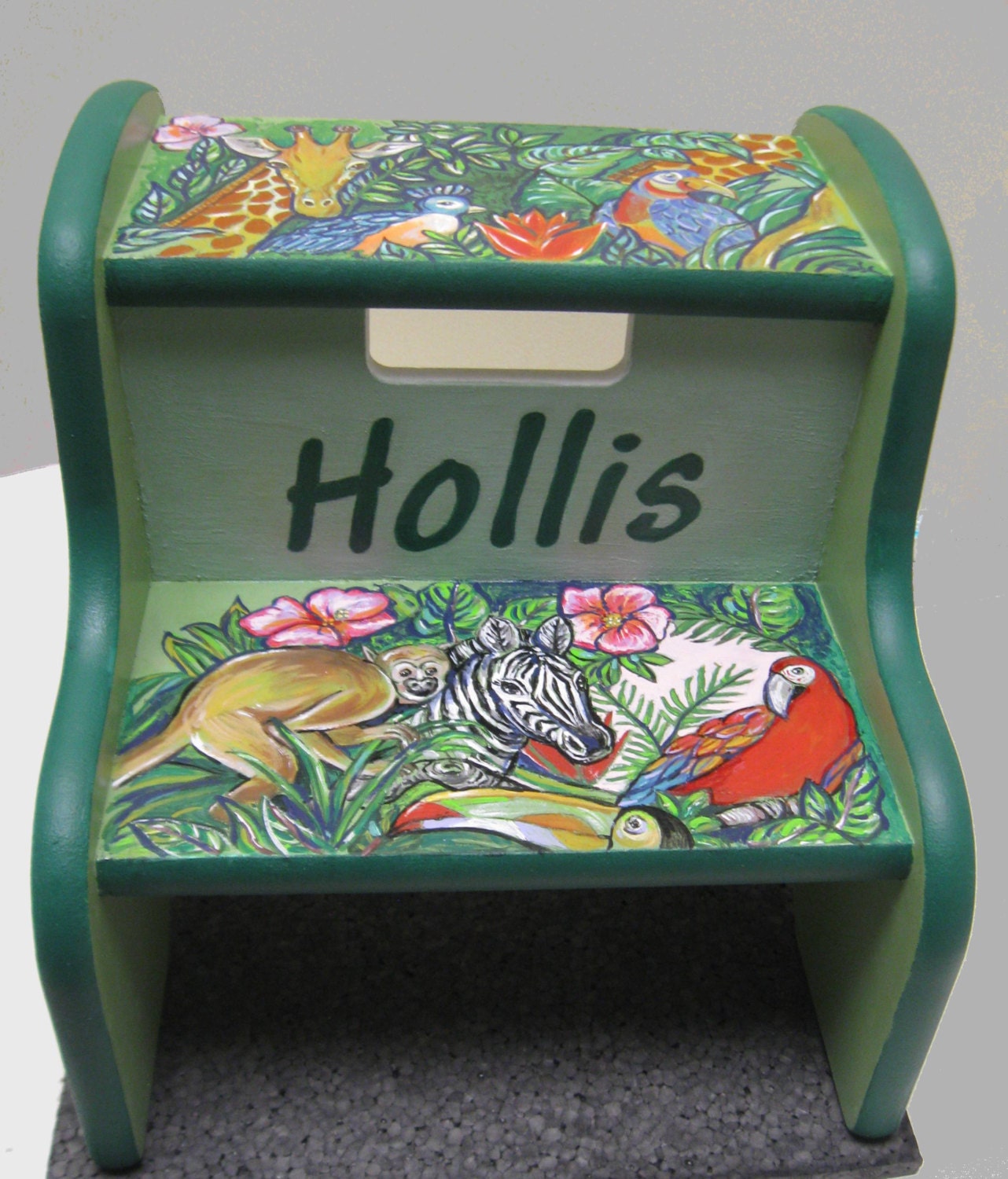 Children's Hand Painted Elephant Step Stools Safari | Etsy