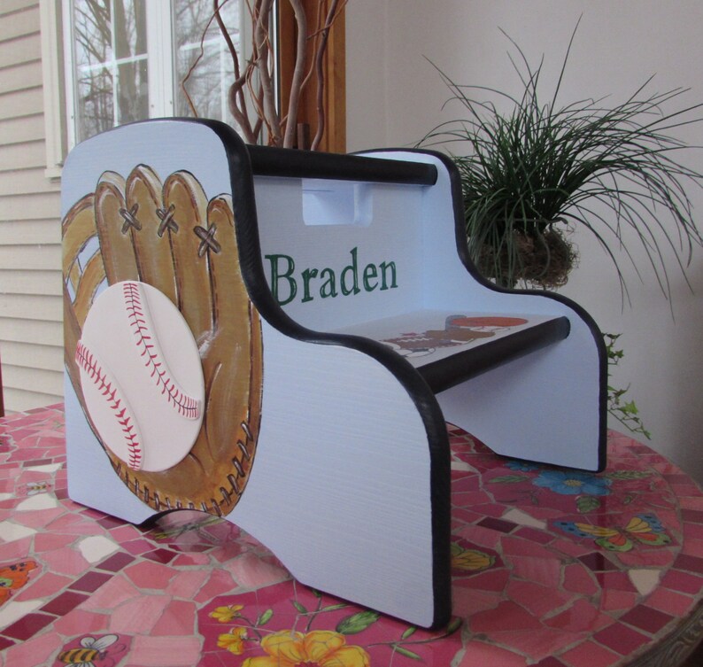 Children's Hand Painted Sports-ball Step Stool | Etsy