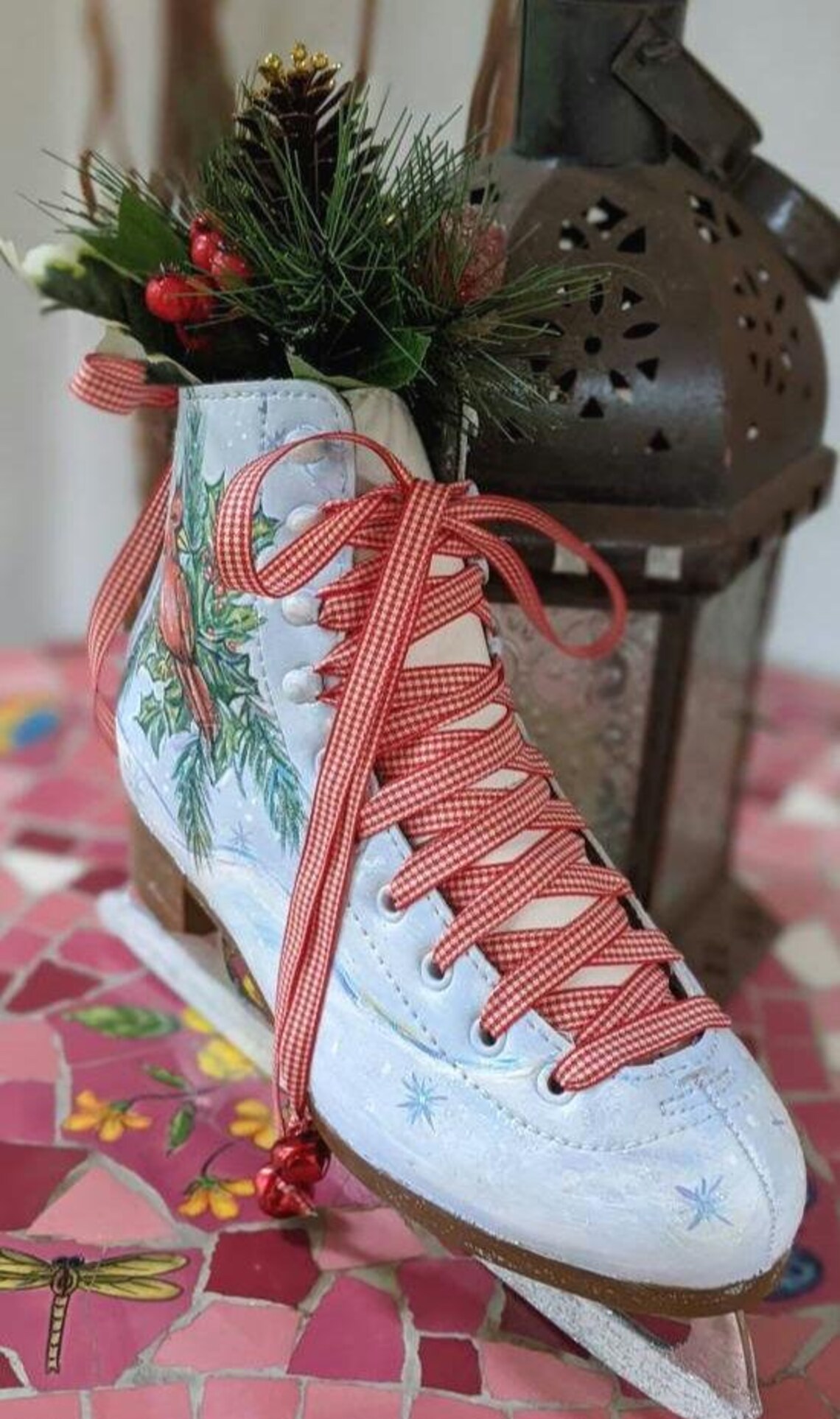 Hand-painted Snowman Christmas Skate, Cardinal Holiday Decor - Etsy