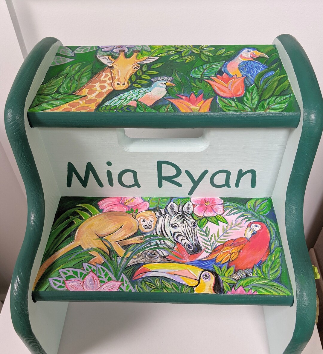 Children's Hand Painted Elephant Step Stools, Safari Animal Step Stools ...