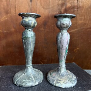 Vintage Pewter Taper Candle Holders-eclectic Victorian Style - Etsy