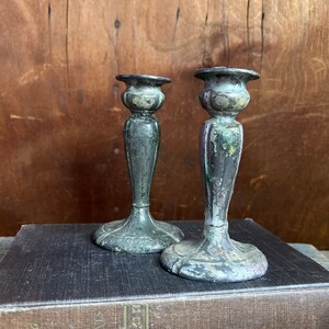 Vintage Pewter Taper Candle Holders-eclectic Victorian Style - Etsy