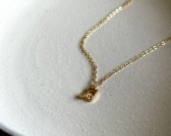 Musical Note Gold Necklace Gold Filled 14k Pendant Musical - Etsy