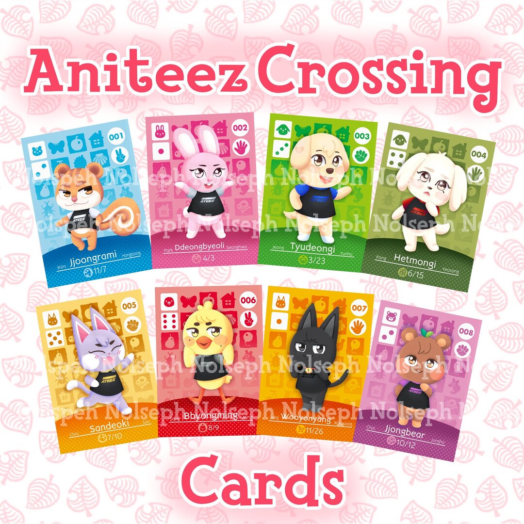 Aniteez Animal Crossing Cards ATEEZ ACNH Amiibo Cute Kawaii Kpop Etsy