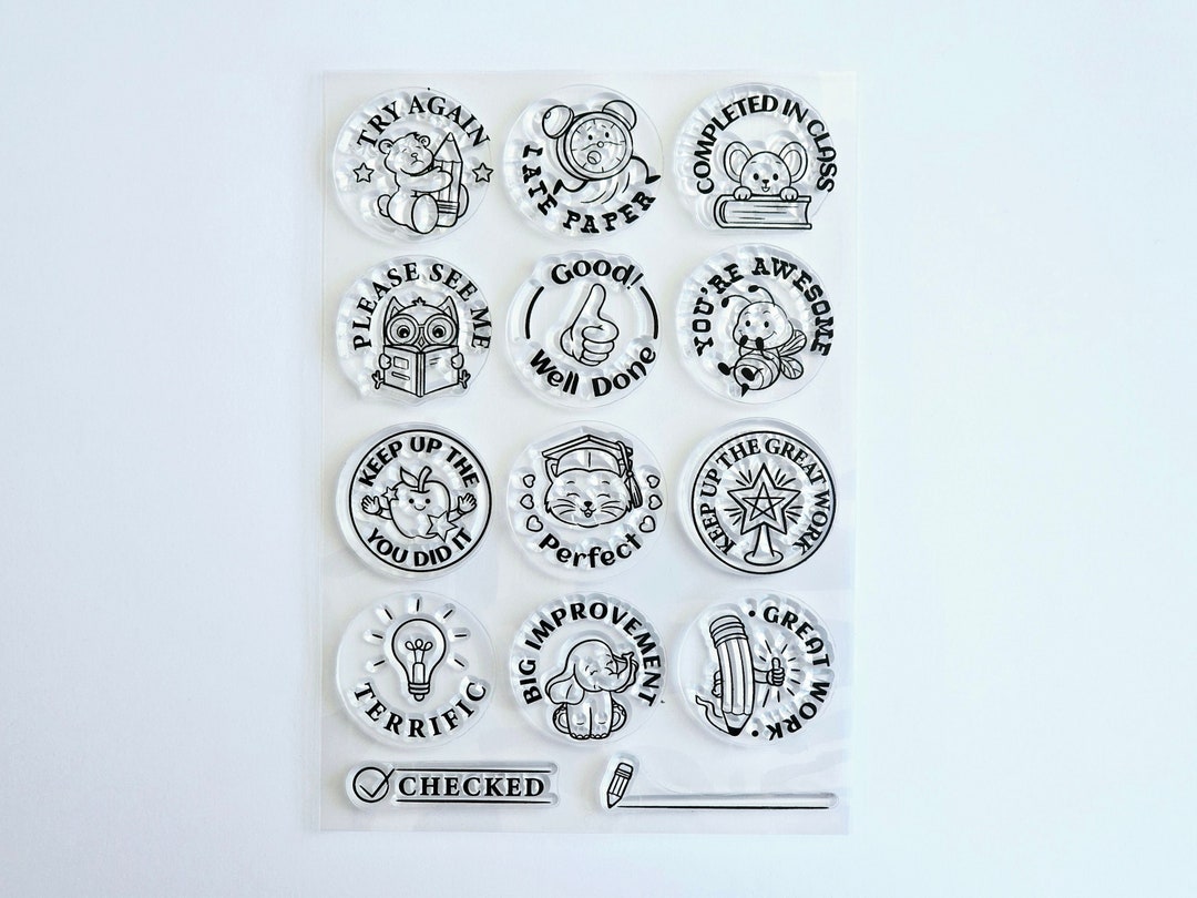 Teacher Grading Stamps: Clear Stamp Set for High School Teacher ...