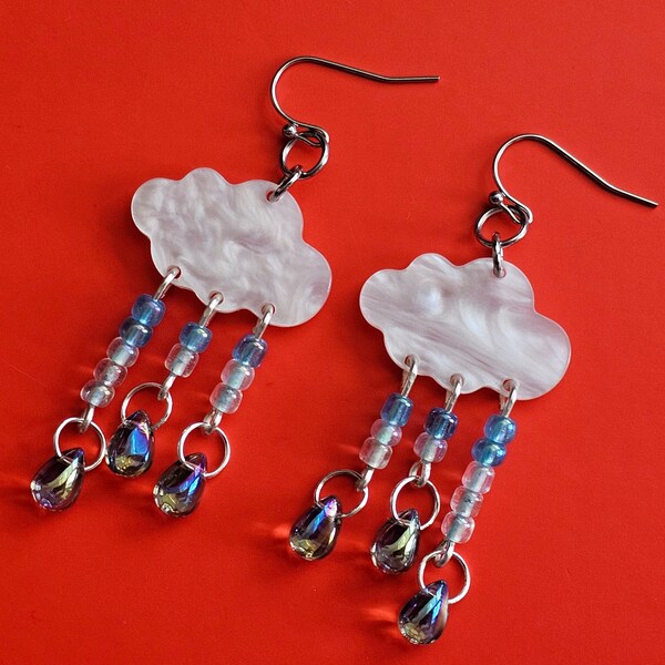 Rain Cloud Earrings - Etsy