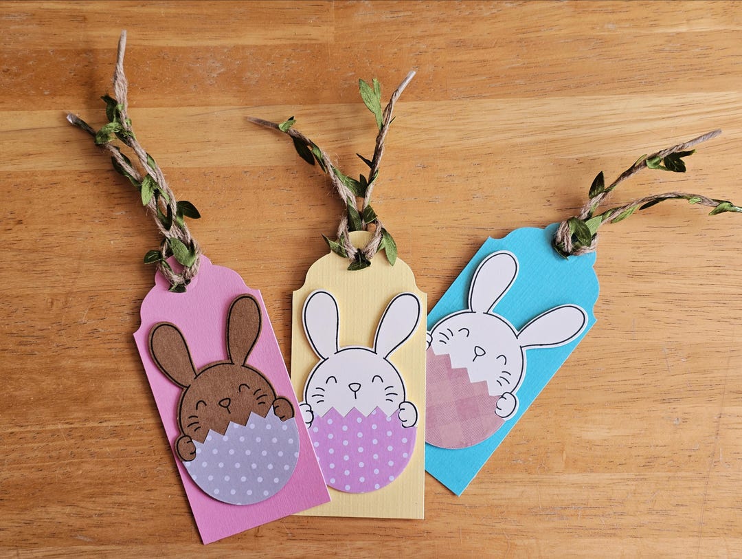 Easter Bunny Gift Tag Easter Bunny Label Handmade Easter Basket Tag ...