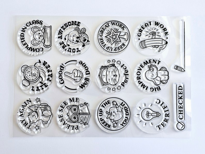 Teacher Grading Stamps: Clear Stamp Set for High School Teacher ...
