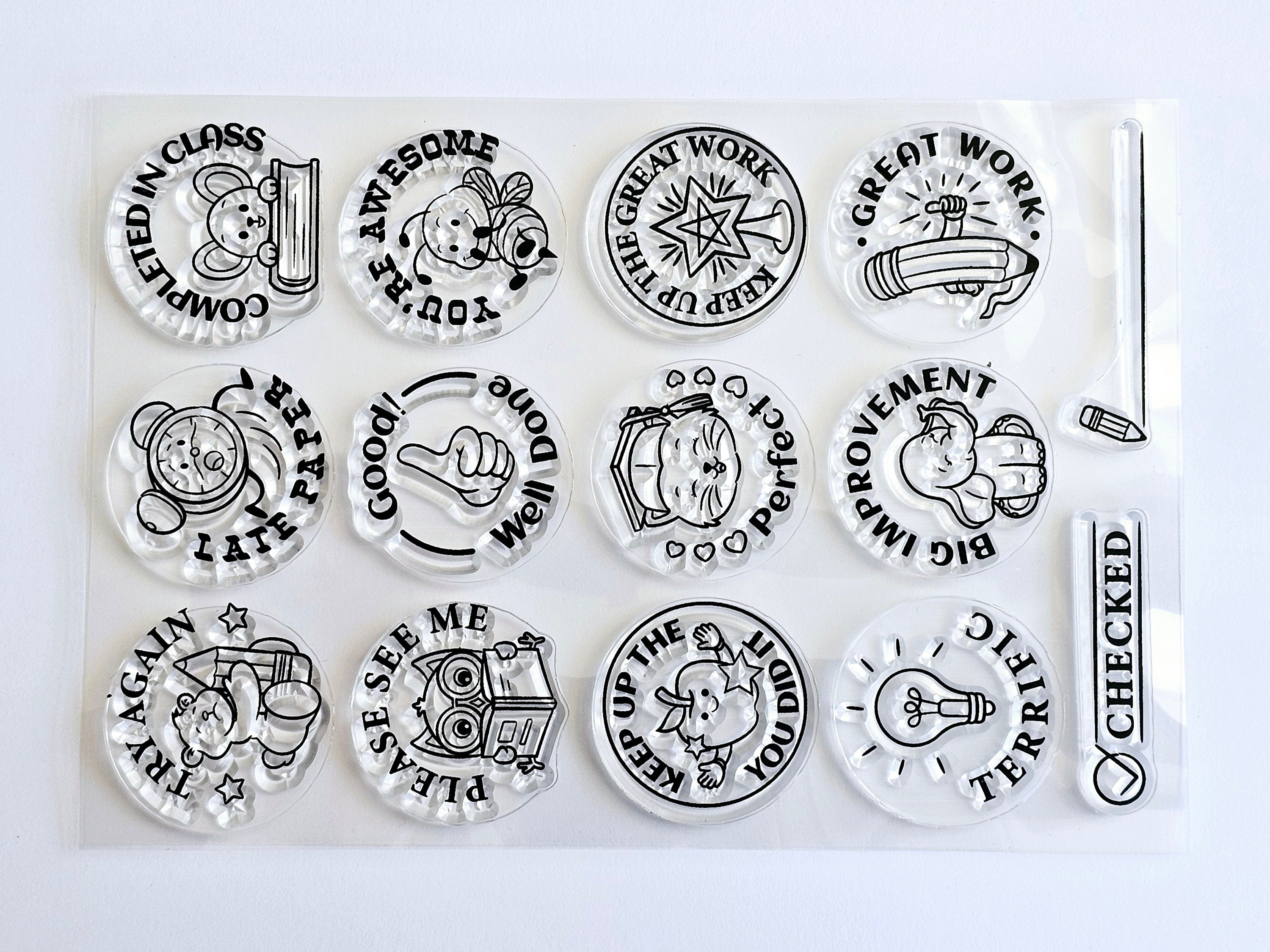 Teacher Grading Stamps: Clear Stamp Set for High School Teacher ...