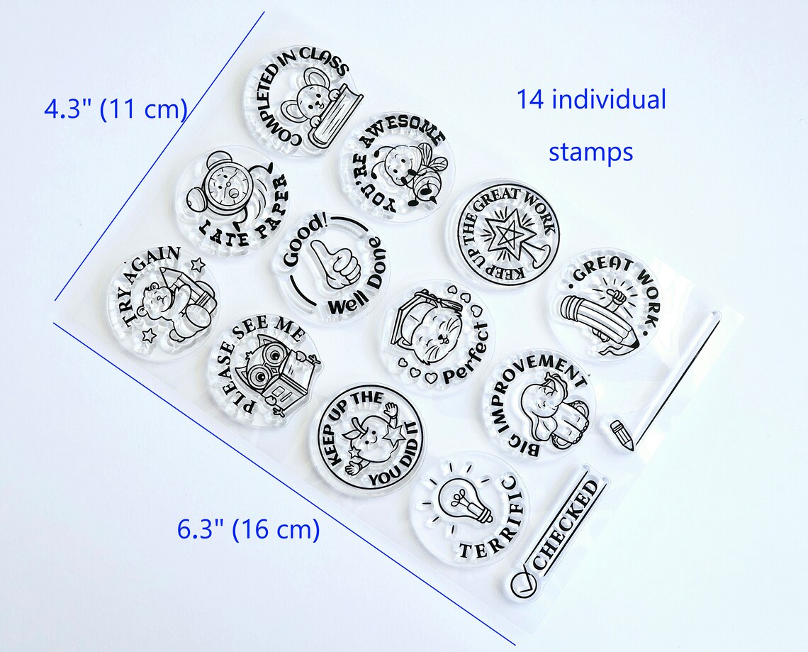 Teacher Grading Stamps: Clear Stamp Set for High School Teacher ...
