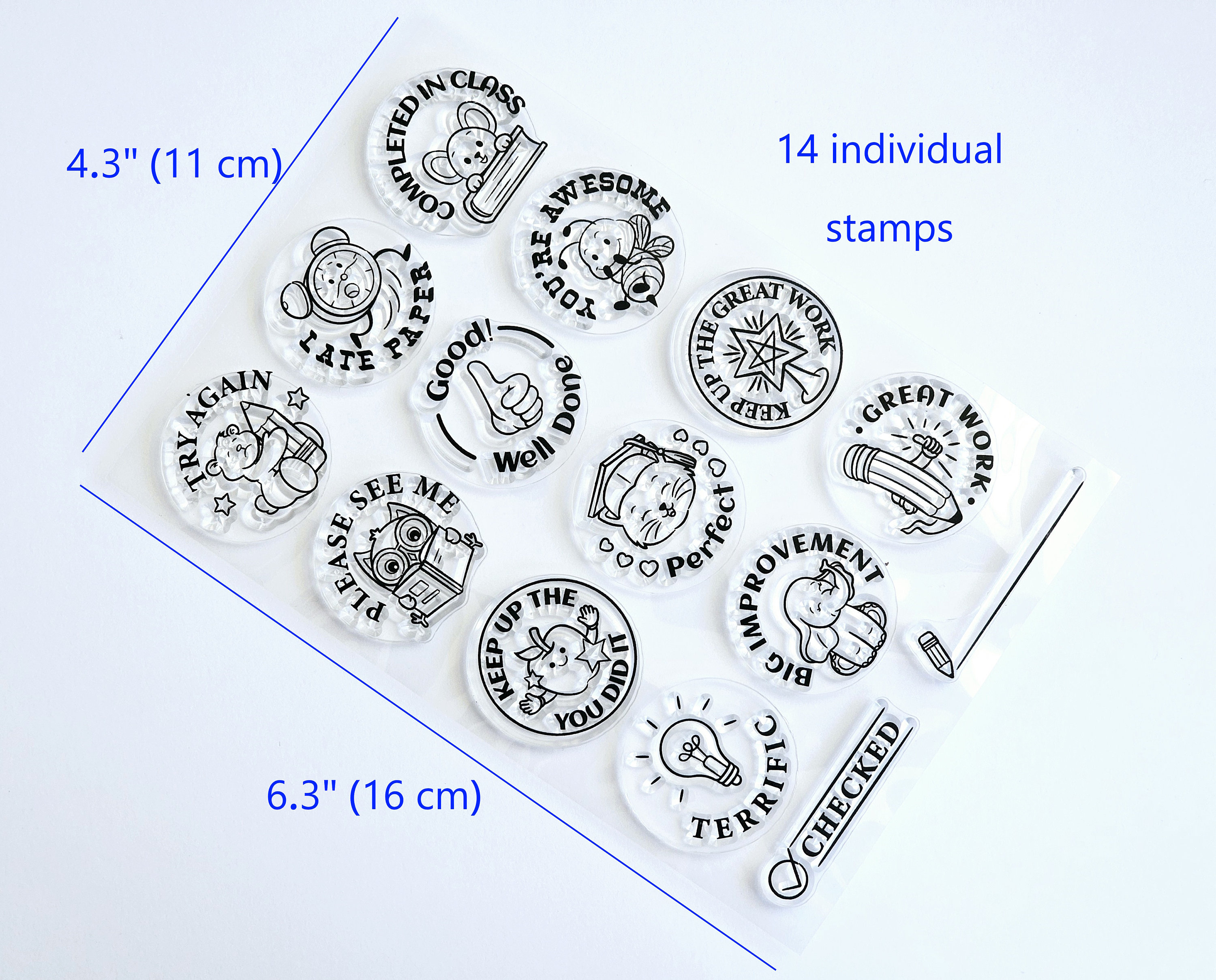 Teacher Grading Stamps: Clear Stamp Set for High School Teacher ...