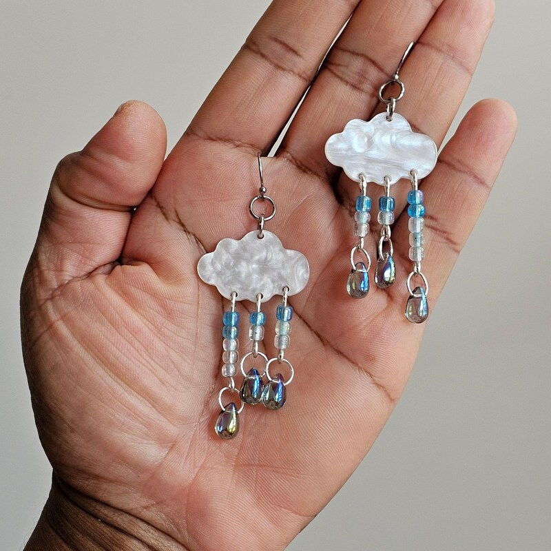 Rain Cloud Earrings - Etsy
