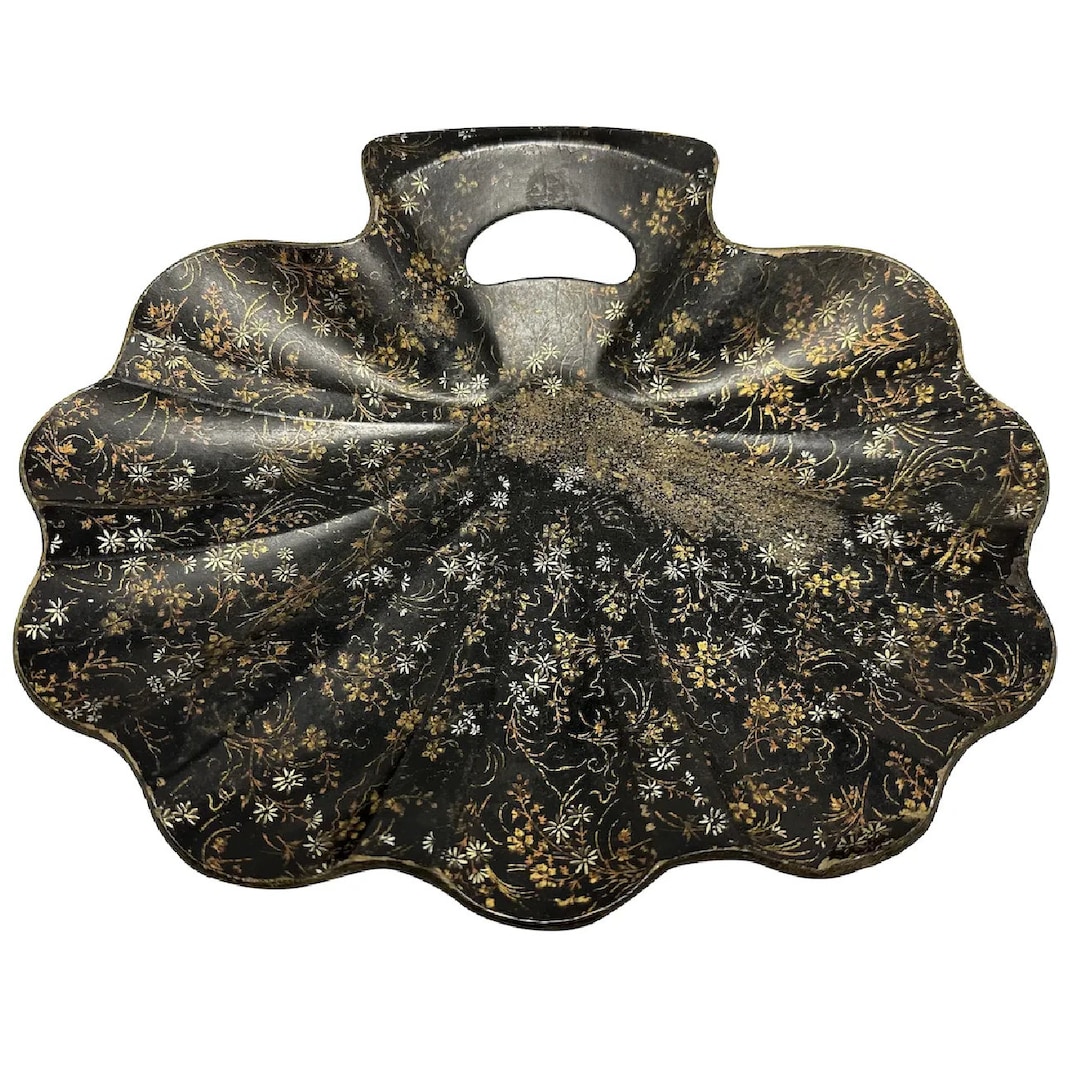 Victorian Papier Mache Lacquered Clamshell-shaped Crumber FREE SHIPPING ...
