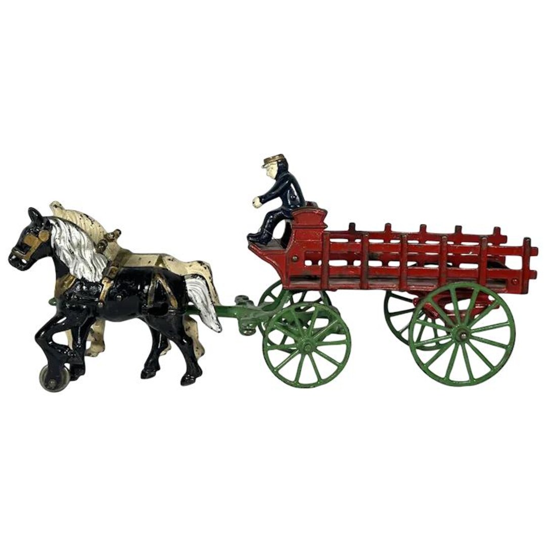 Kenton Horse Drawn Stake Wagon Toy - Etsy
