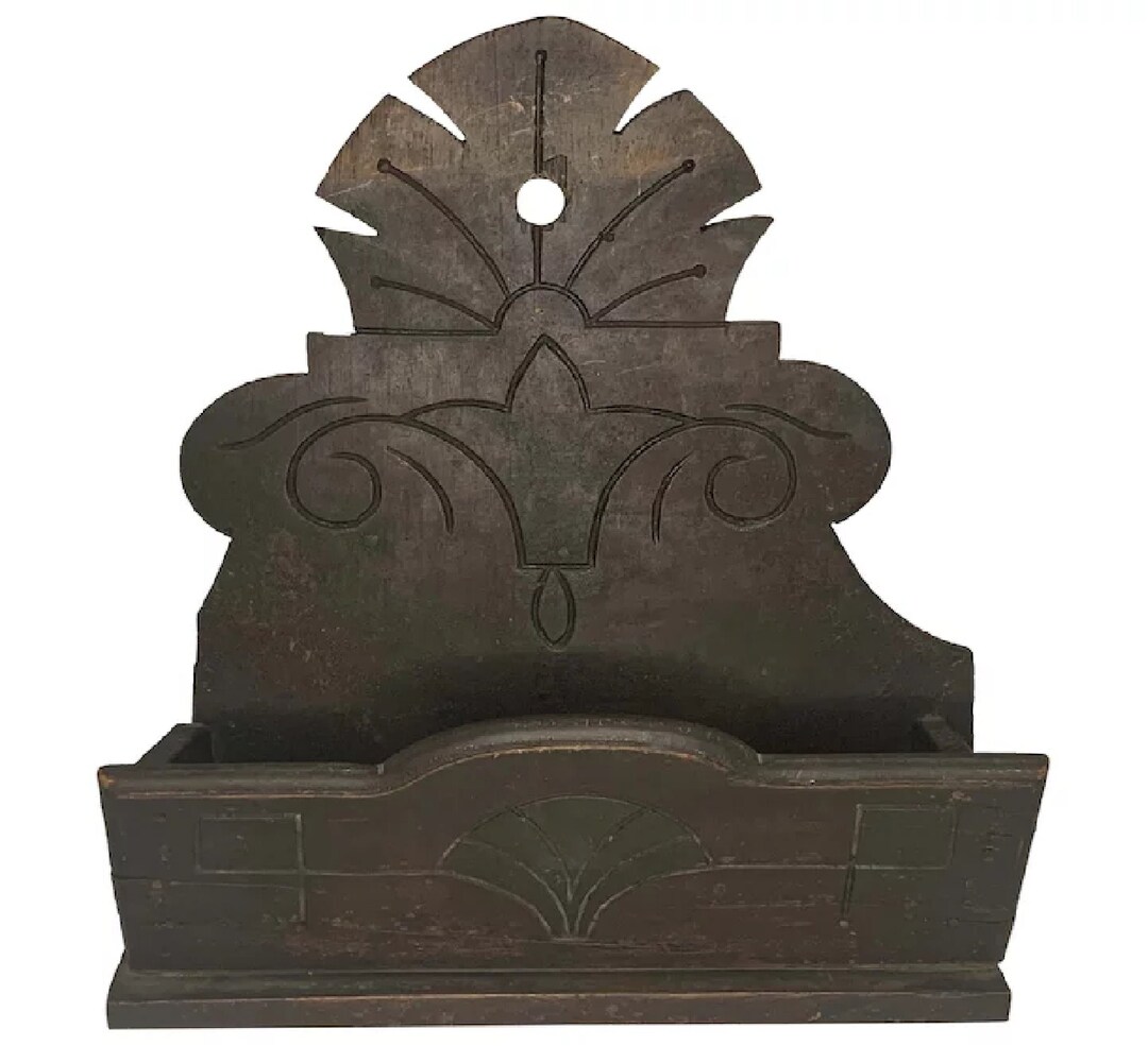19th Century Primitive Candle Wall Box: Folk Art Carved Wood - Etsy