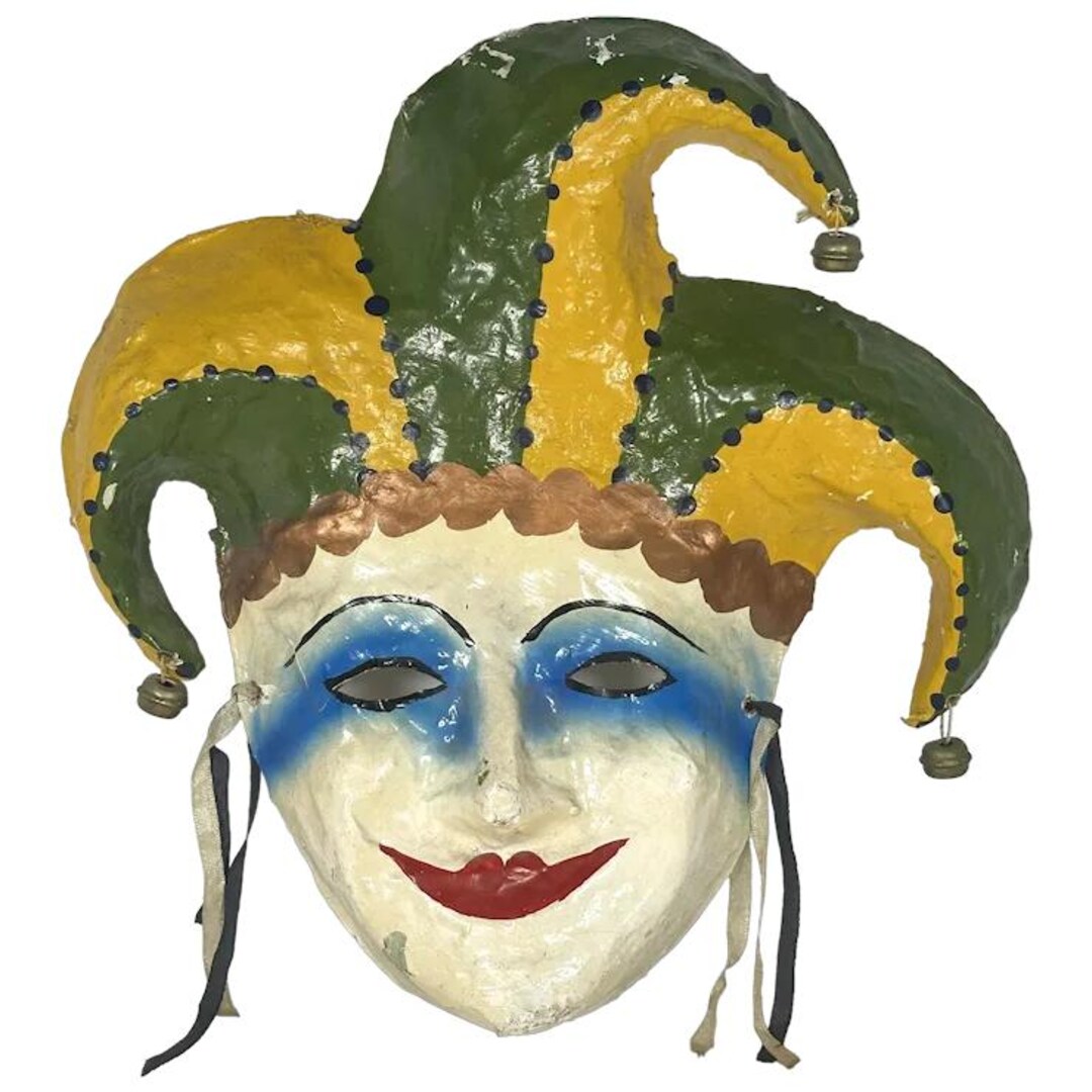 Mexican Papier Mache Payaso Jester Mask Signed Orozco C. 1950s - Etsy