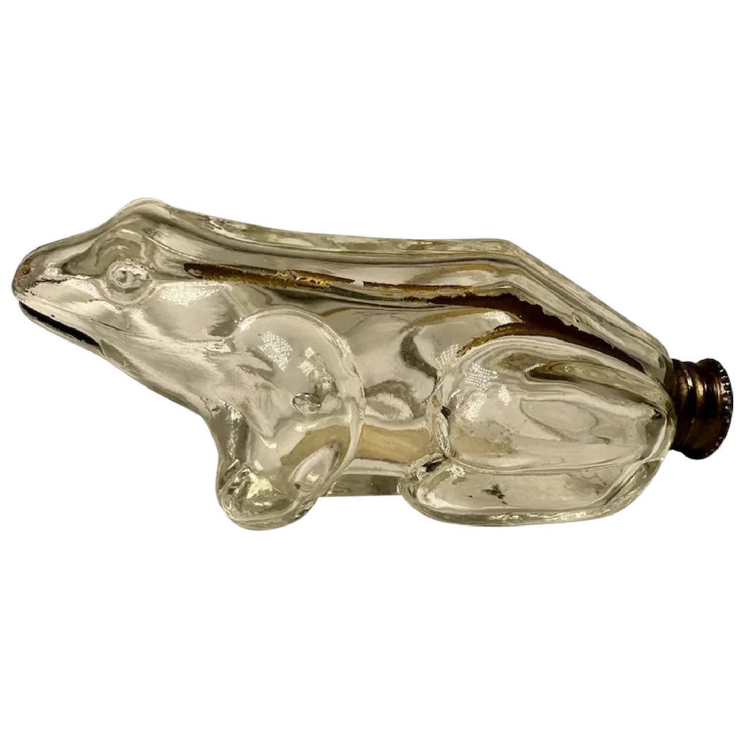 Vintage Frog Figural Glass Perfume Bottle, C. 1930s - Etsy