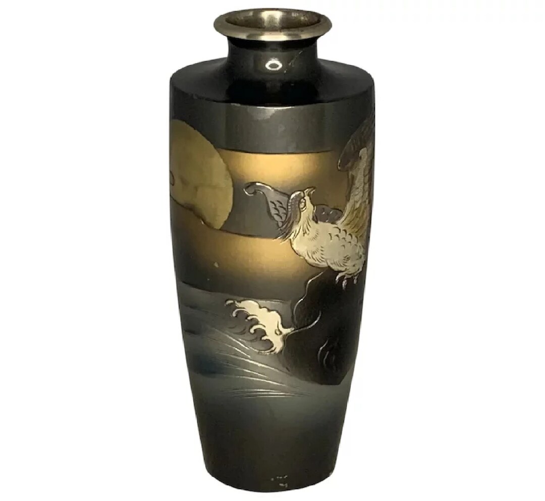 Japanese Mixed Metal Falcon Vase FREE SHIPPING! - Etsy