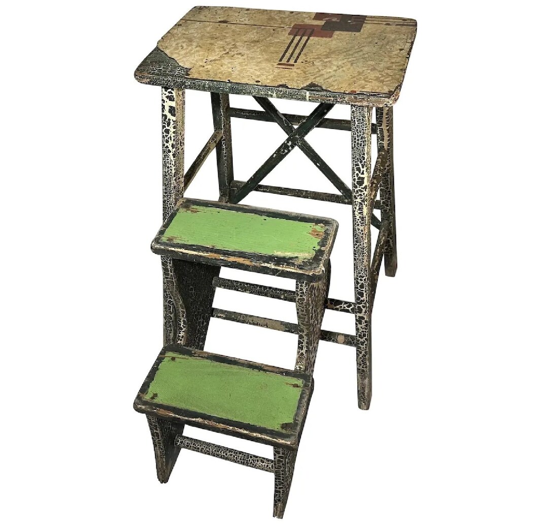 MCM Art Deco Fold-out Step Stool - Etsy