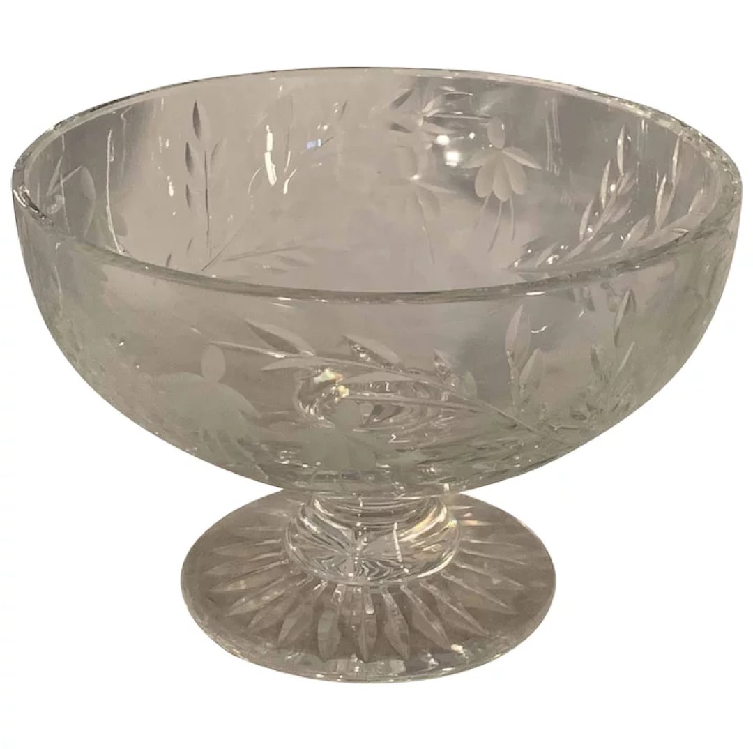 Stuart Crystal Compote: Cascade Cut Glass Footed Bowl - Etsy