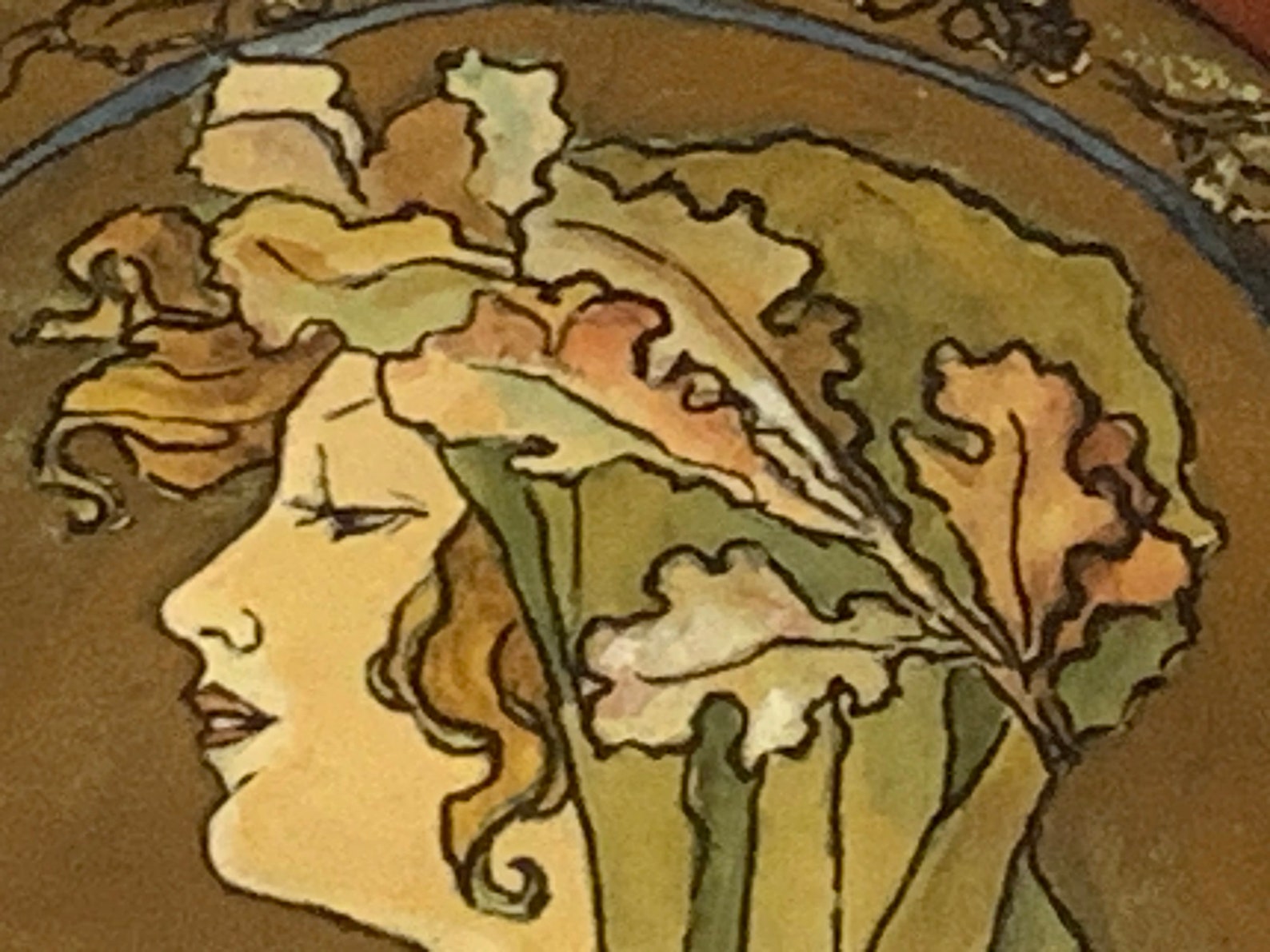 Original Art Nouveau Mucha Style Portrait Painting FREE SHIPPING - Etsy