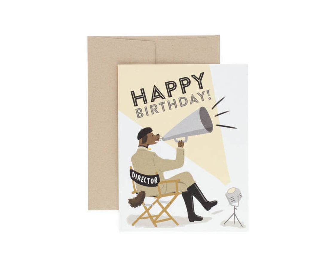 Happy Birthday Card—dog Film Director - Etsy