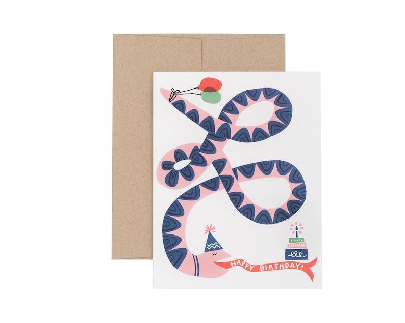 Happy Birthday Snake Card - Etsy