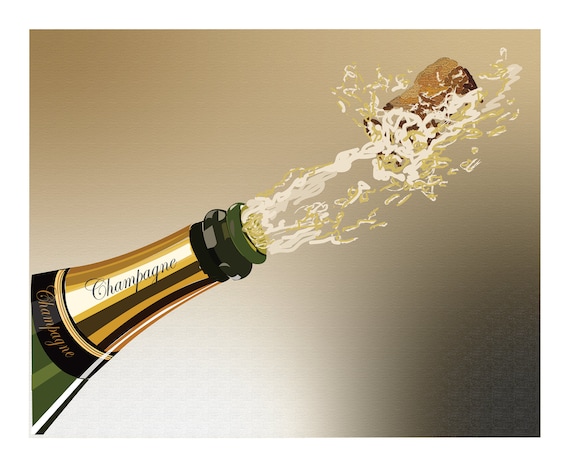 Champagne Digital Print - Etsy