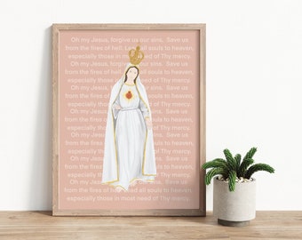 Our Lady of Fatima Catholic Art Print - Etsy