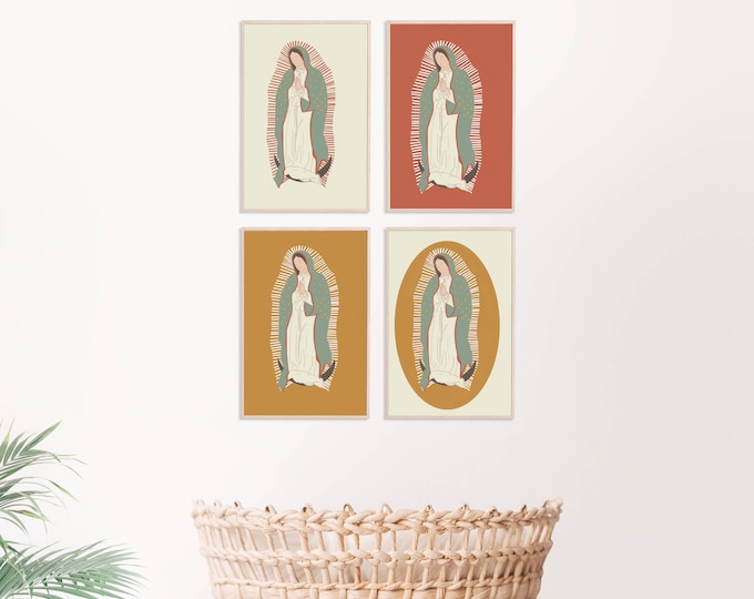 Neutral Minimalist Our Lady of Guadalupe Fatima Siluva Catholic Art ...