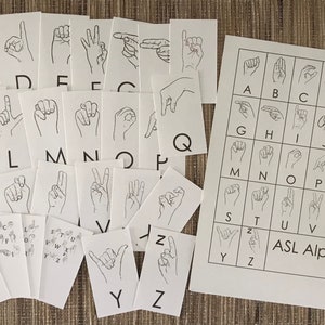 Printable SIGN LANGUAGE Flashcards and Poster Set - ASL - Educational ...