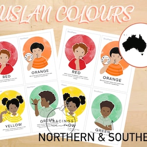 AUSLAN COLOUR FLASHCARDS Printable Sign Language - Educational ...