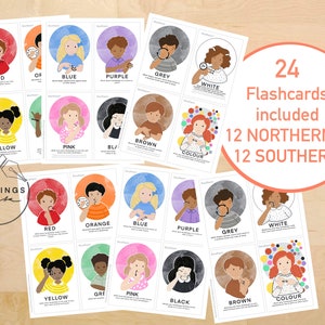 AUSLAN COLOUR FLASHCARDS Printable Sign Language - Educational ...