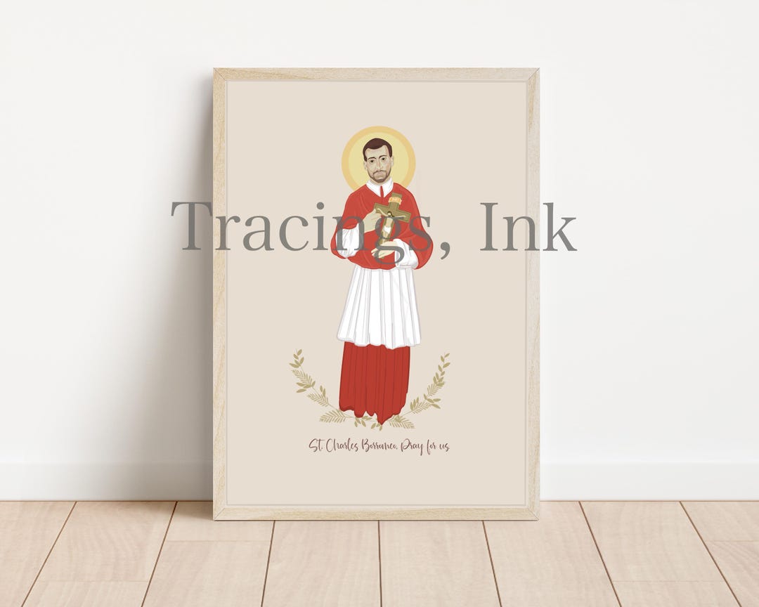 St CHARLES BORROMEO - Catholic Saint Art Print - Digital Download ...