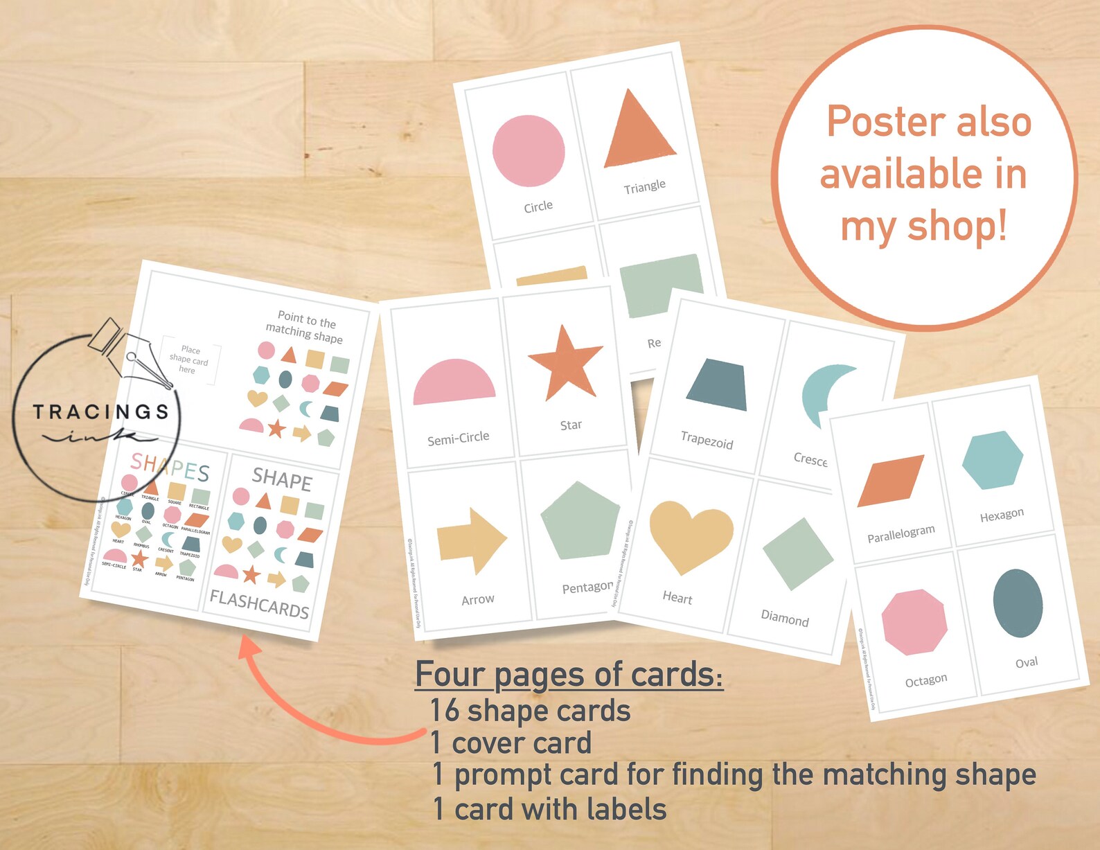 SHAPE FLASHCARDS MINIMALIST Weather Montessori Classroom Homeschool ...