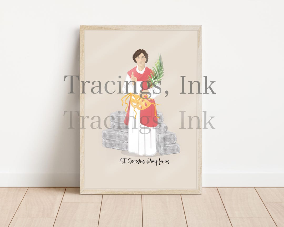 St. GENESIUS of ROME - Catholic Saint Art Print - Digital Download ...