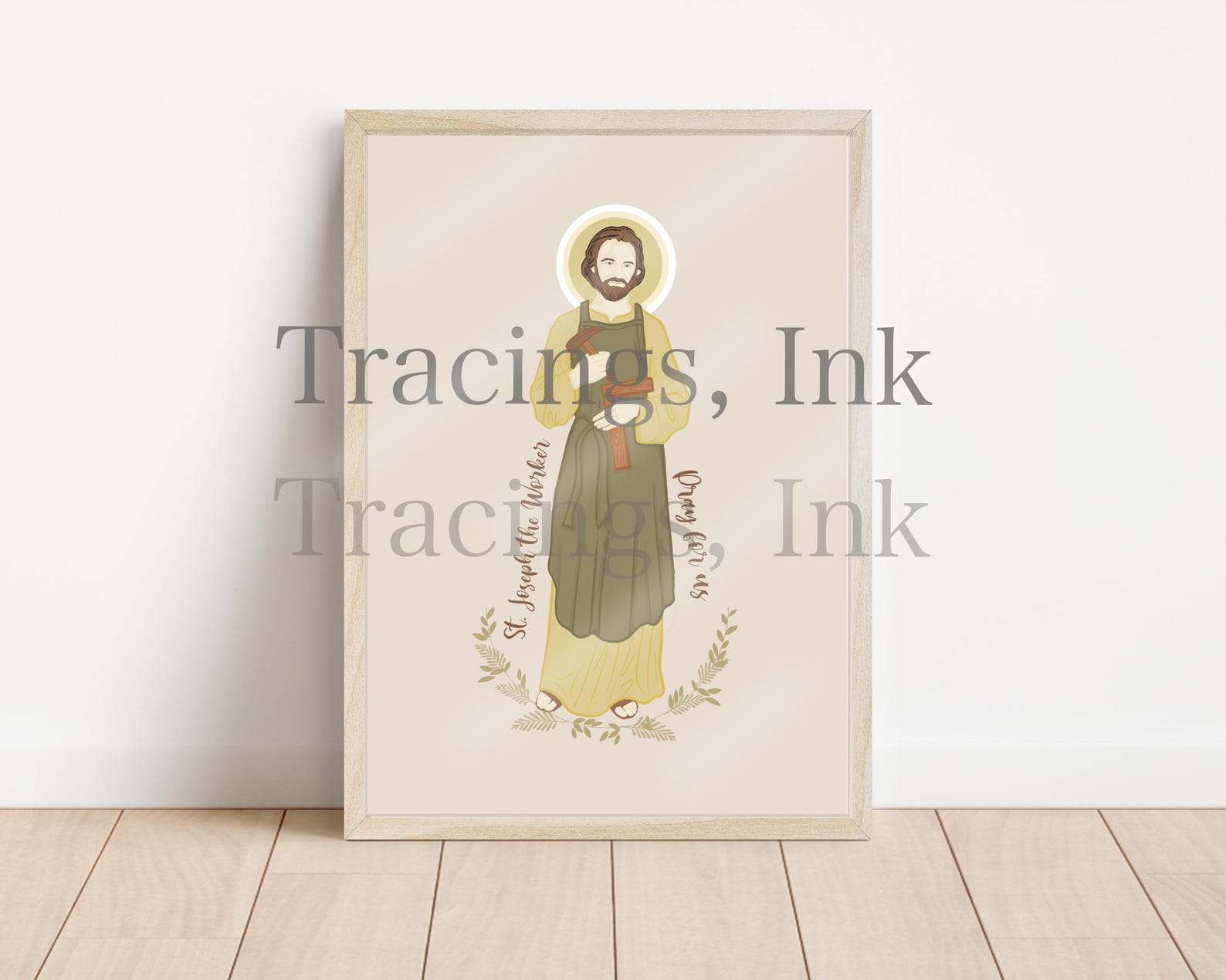 ST JOSEPH the WORKER - Catholic Saint Art Print - Digital Download ...