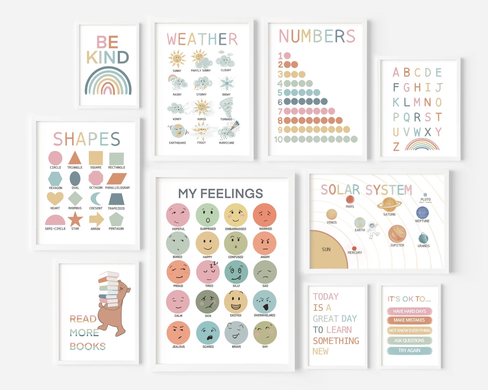 Classroom Decor - 10 Posters - MINIMALIST - Emotions - Alphabet ...