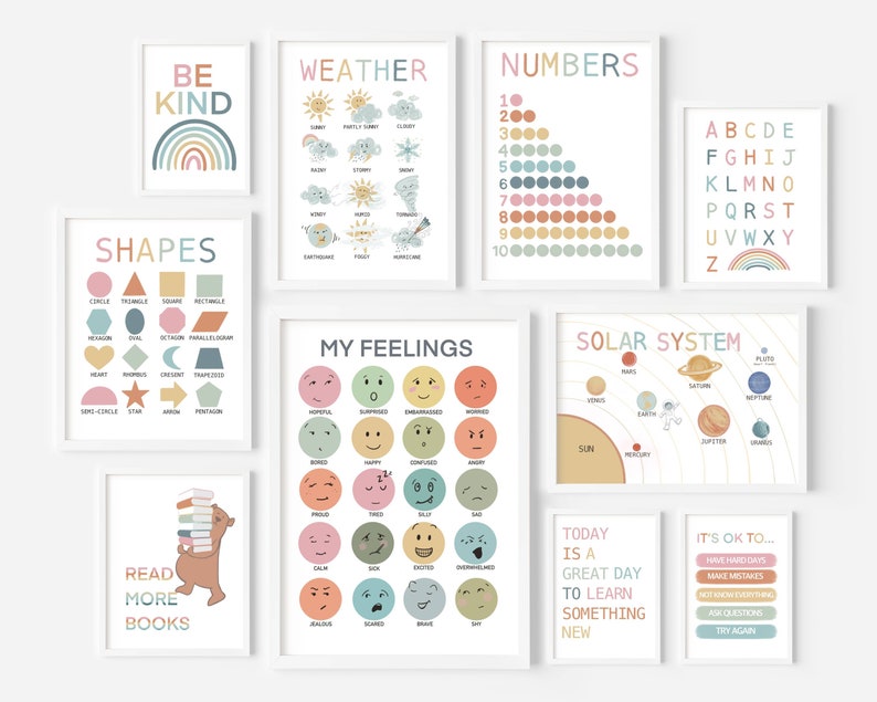 Classroom Decor - 10 Posters - MINIMALIST - Emotions - Alphabet ...