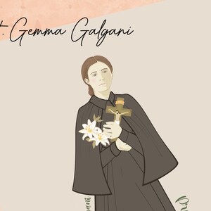 St GEMMA GALGANI - Catholic Saint Art Print - Digital Download ...