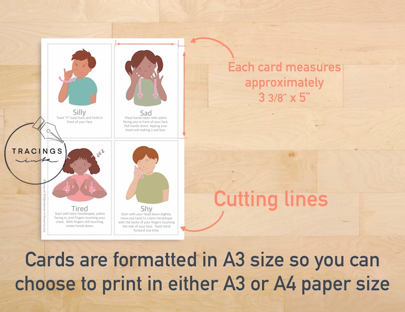 MY FEELINGS ASL Sign Language Flashcards 20 Emotions - Etsy