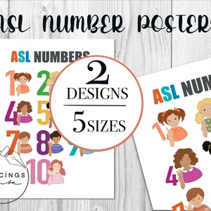 ASL NUMBER POSTERS Printable Sign Language - Educational - Playroom ...