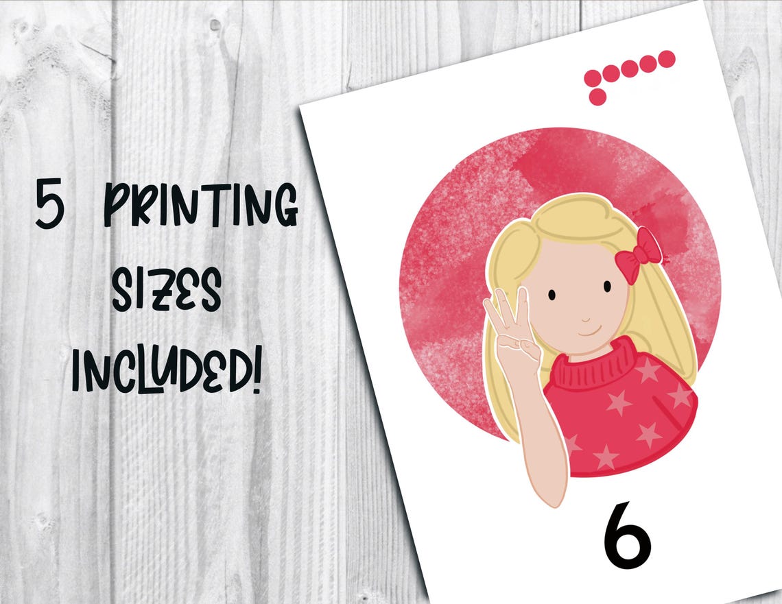 10 ASL NUMBER COUNTING Posters - Flashcards- Printable Sign Language ...