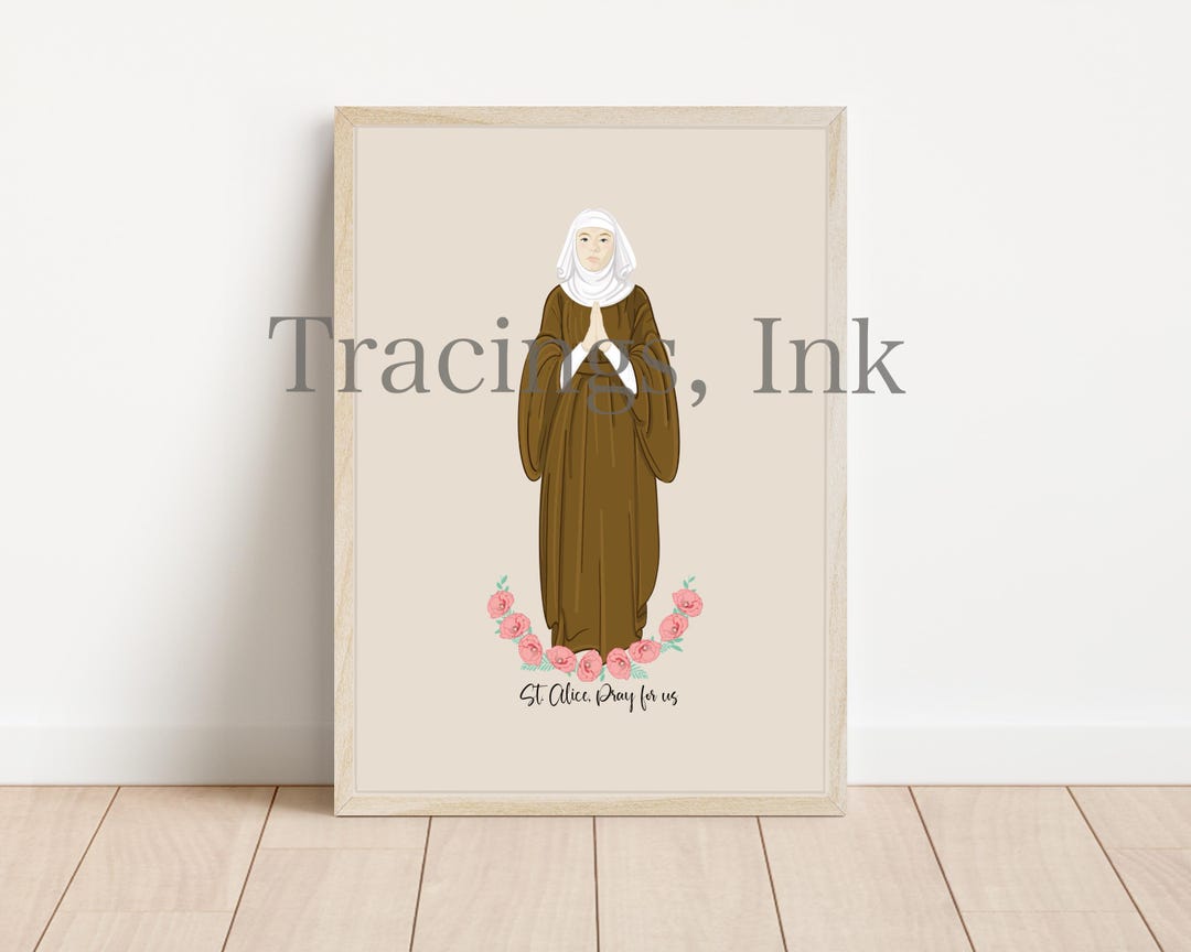 St ALICE of SHAERBEEK Catholic Saint Art Print Digital Download ...