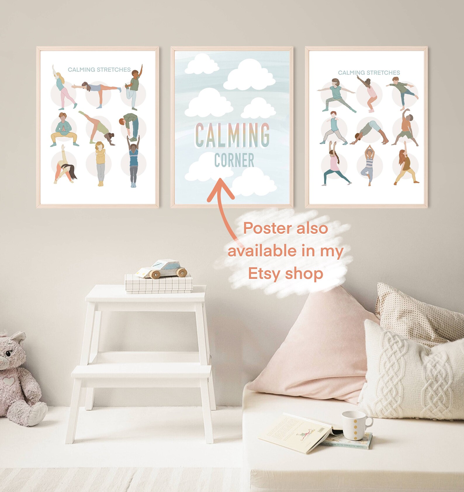 CALMING CORNER POSTER Printable Stretching, Breathing, Yoga Educational ...