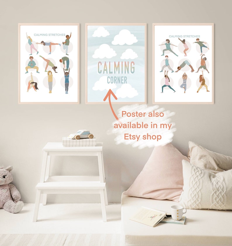 CALMING CORNER POSTER Printable Stretching Breathing Yoga - Etsy