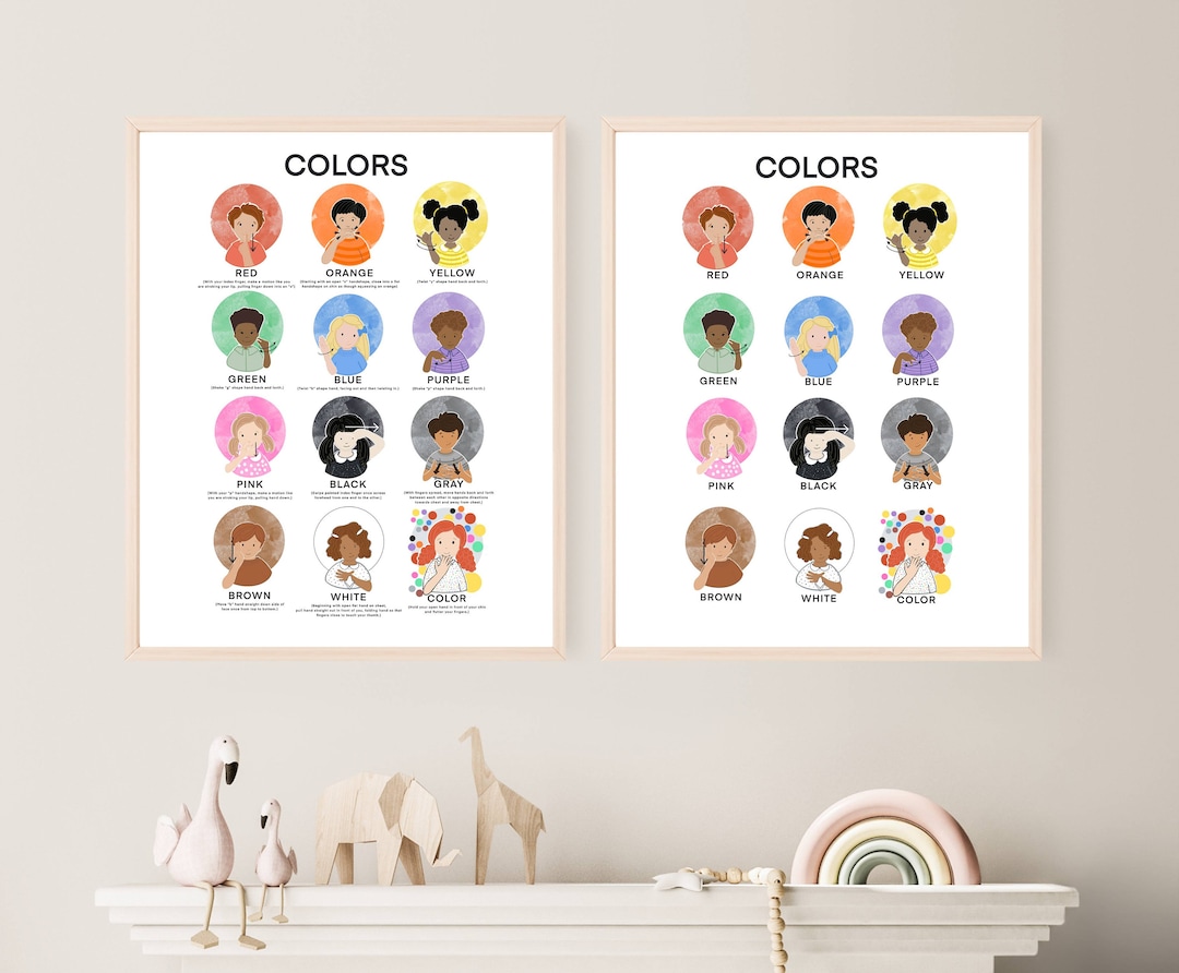 ASL COLOR POSTER Printable Sign Language - Educational Poster ...