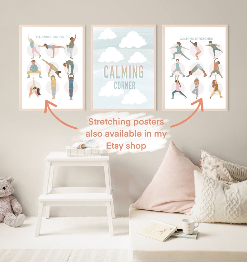 CALMING CORNER POSTER Printable Stretching Breathing Yoga | Etsy