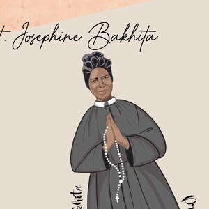 St JOSEPHINE BAKHITA - Catholic Saint Art Print - Digital Download ...